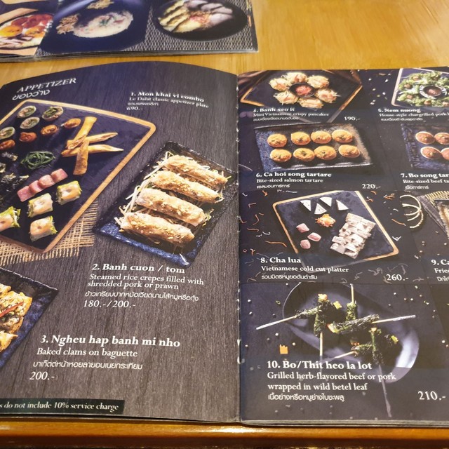 เมนูของร้านอาหาร Le Dalat เอ็มควอเทียร์