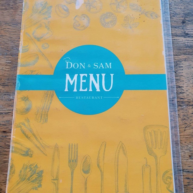 เมนูของร้านอาหาร DON & SAM RESTAURANT