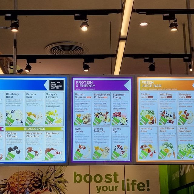 เมนูของร้านอาหาร Boost Juice Bars Siam Paragon