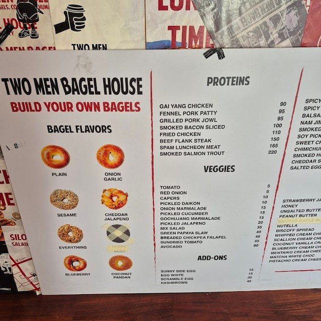 เมนูของร้านอาหาร Two Men Bagel House ฺBKK